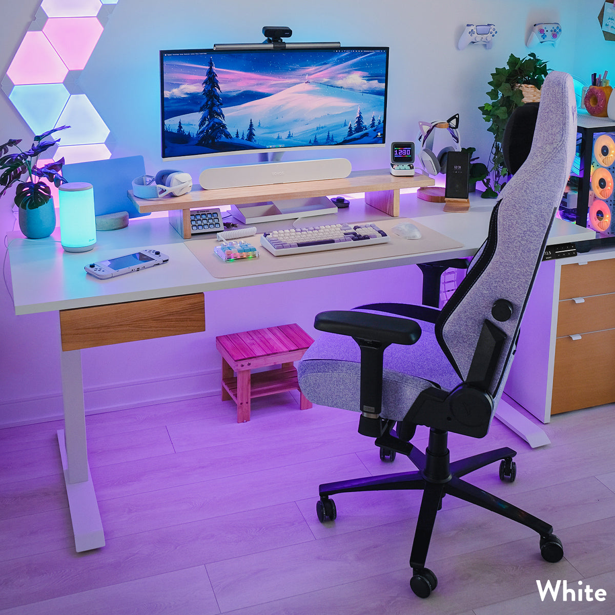 Desky Dual Laminate Sit Stand Desk - Desky