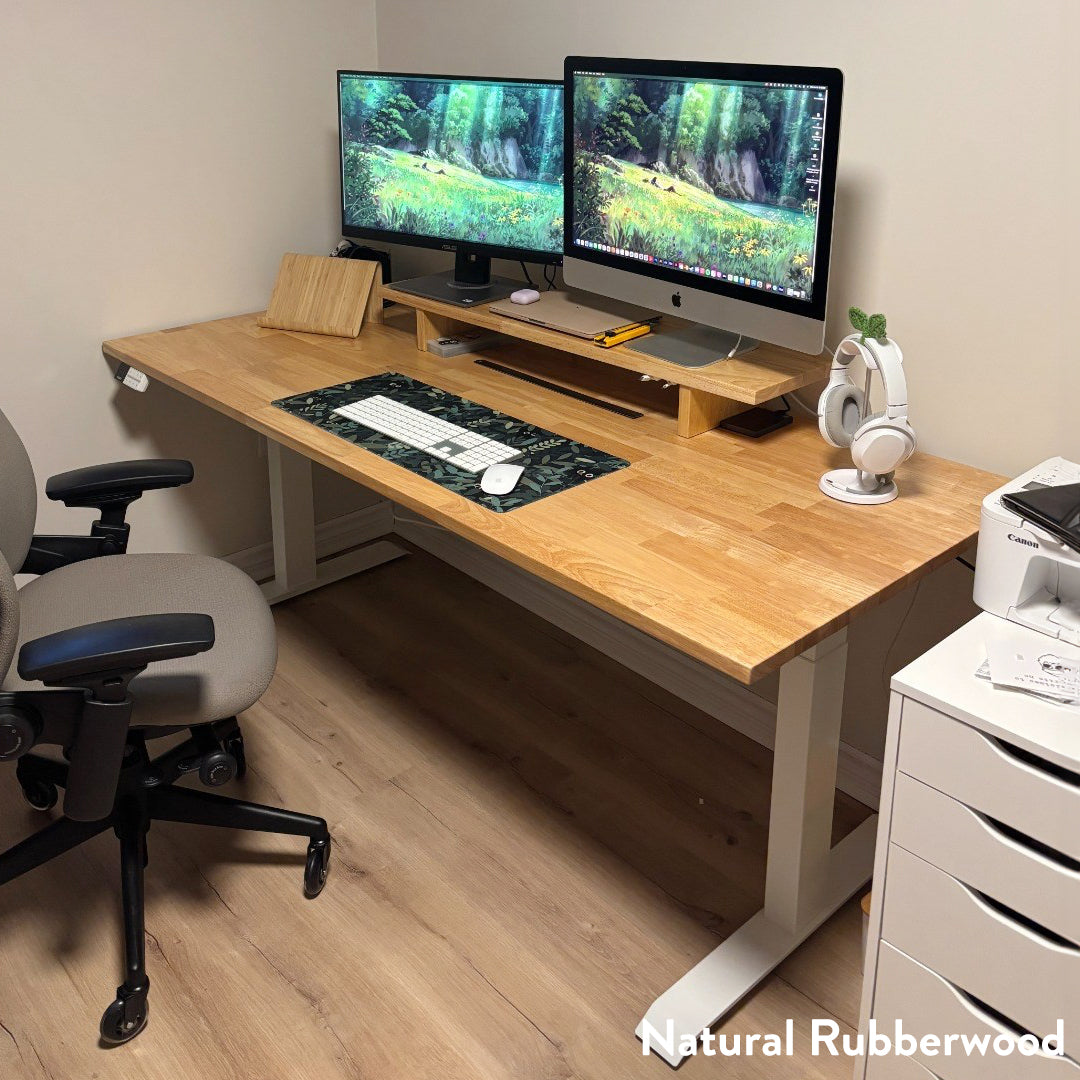 Desky Dual Rubberwood Sit Stand Desk - Desky USA