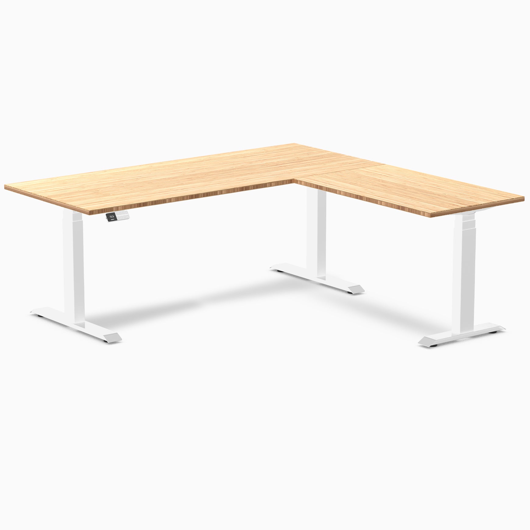 Desky Bamboo L-Shape Sit Stand Desk