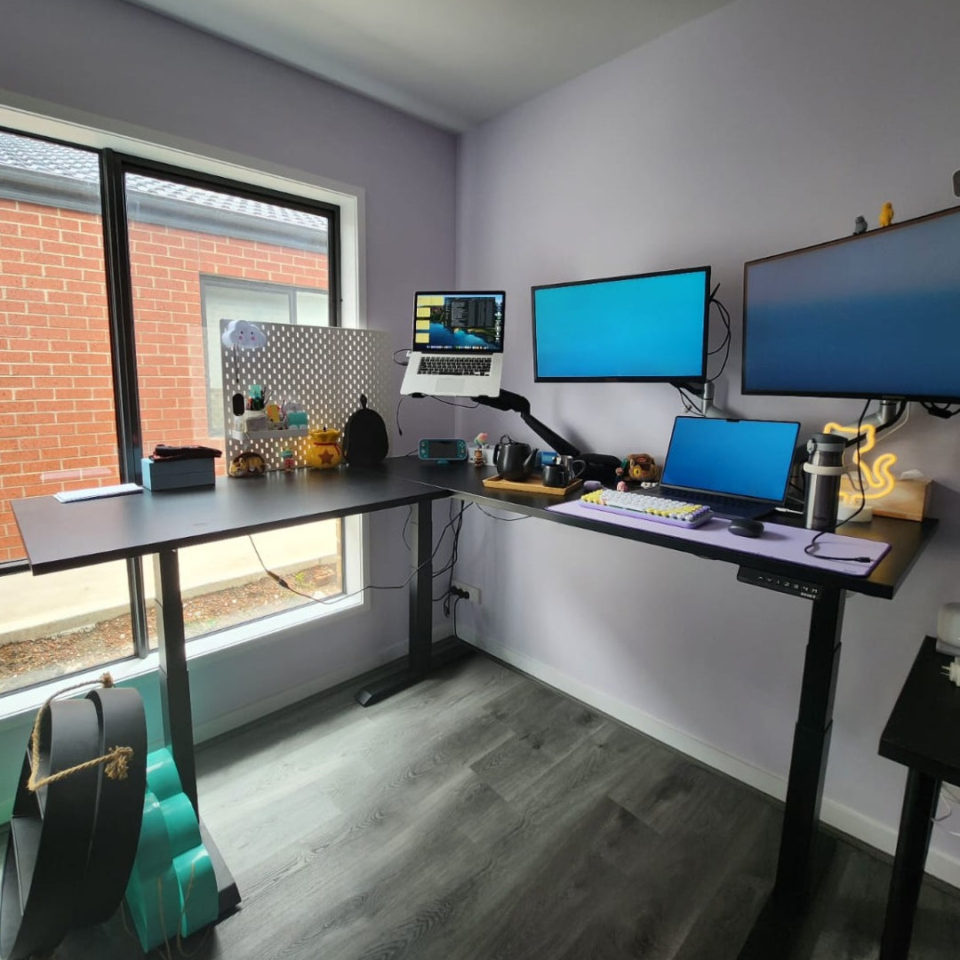 Electric Corner Standing Desk | L Shaped Sit Stand Desk
