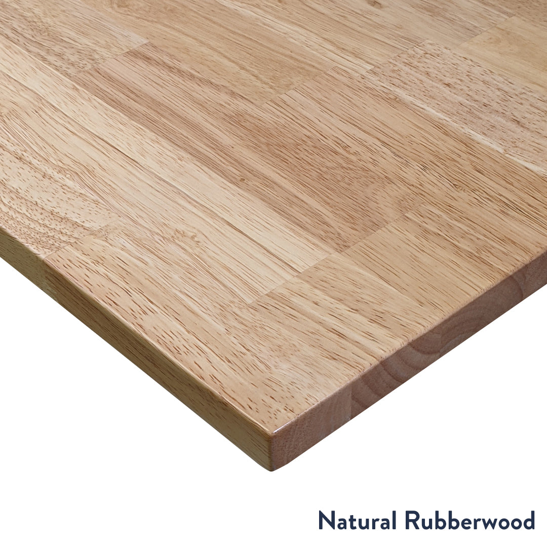 Desky Rubberwood L-Shape Sit Stand Desk